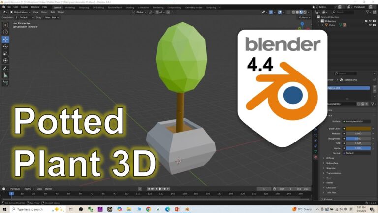 Potted Plant 3D Modeling in Blender #Tutorial #tree #pottedplants ...